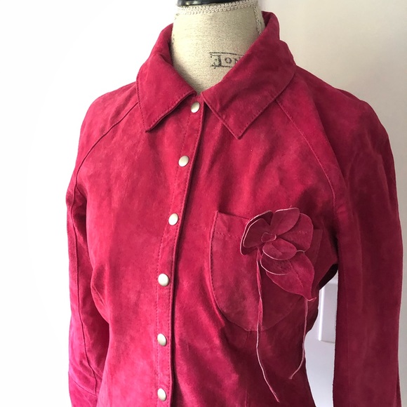 Aria | Jackets & Coats | Aria Leather Pink Button Coat | Poshmark